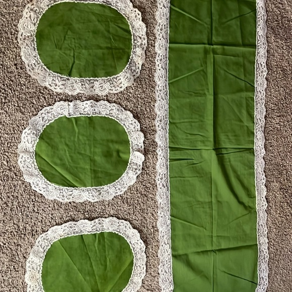 Accents | Vintage Runner With 3 Dollies Green And White | Poshmark